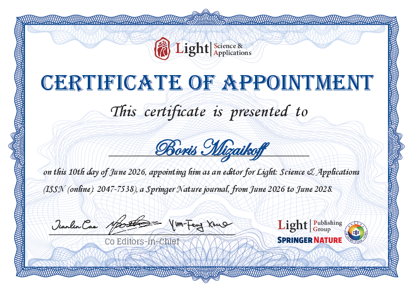 Prof. Boris Mizaikoff new Editor for Light: Science & Applications ...